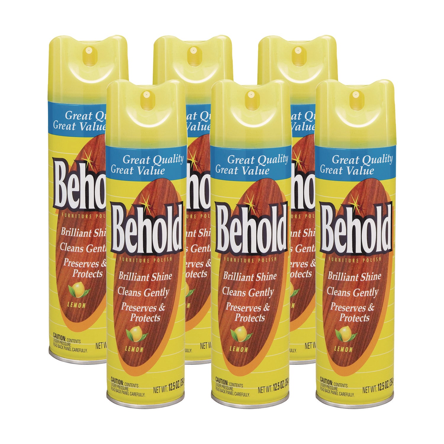 Diversey™ Behold Furniture Polish, Lemon, 12.5 Oz Aerosol Spray,