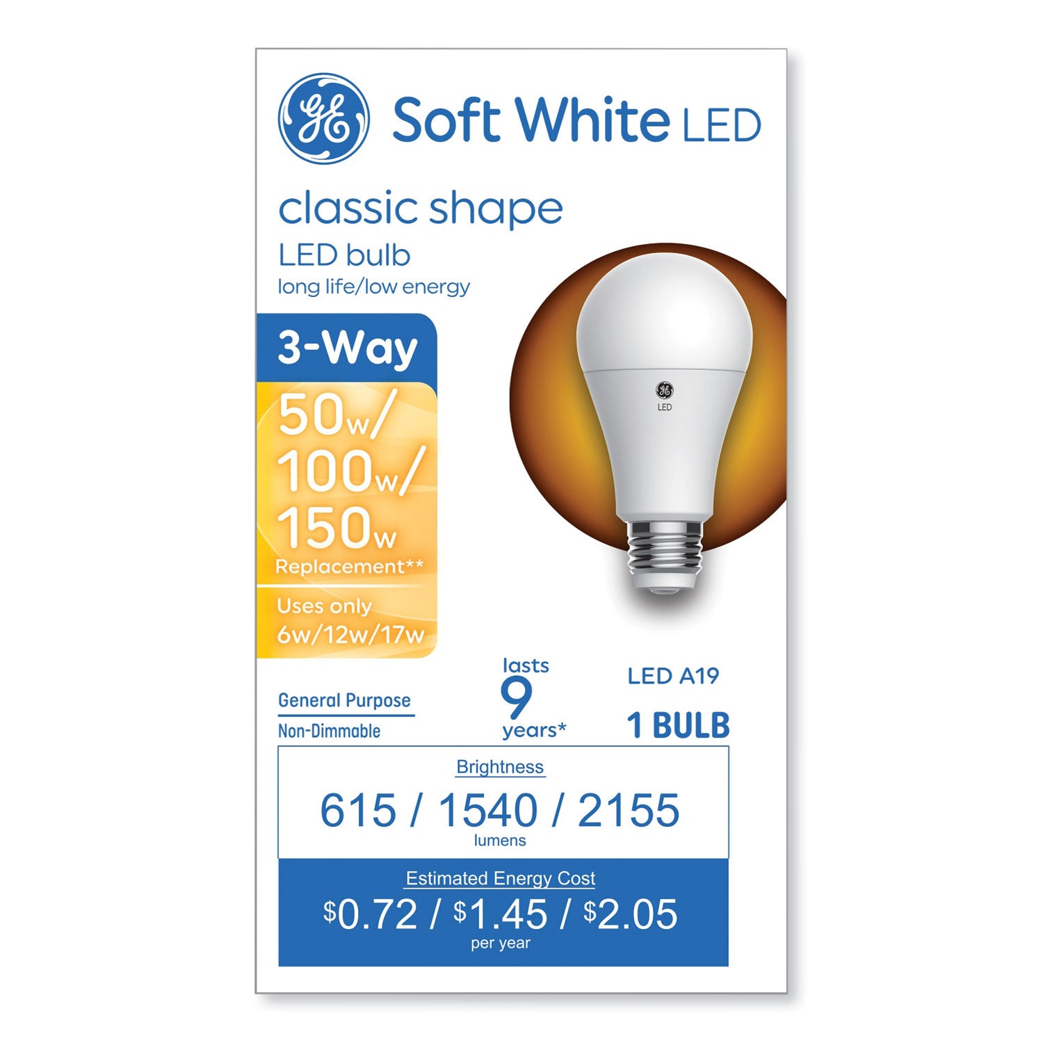 Classic LED SW Non-Dim A19 3-Way Light Bulb | Flipcost.com