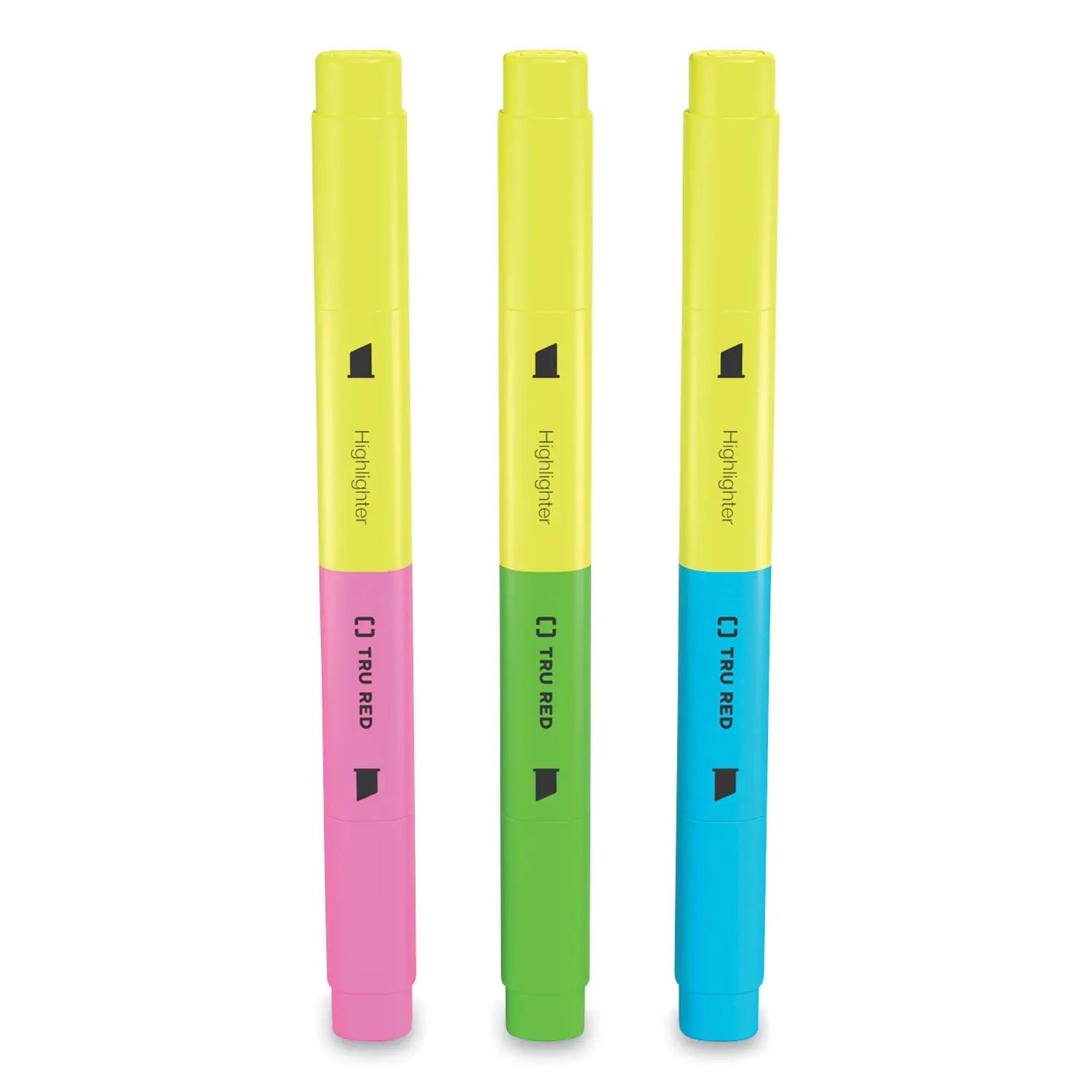 Tank Style Twin Tip Highlighters, Ink Colors, Chisel Tip,